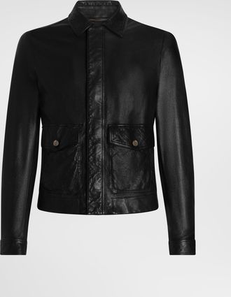 Dolce & Gabbana Lederjacke - Mann M&auml;ntel Und Jacken Schwarz 48