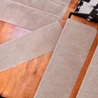 Generic 20 x 76 cm Treppenmatten für Holzstufen, rutschfeste Teppich-Stufenmatten (15er-Pack), Sicherheitsteppich, Wiederverwendbar, für ältere Menschen, Kind