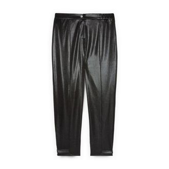 Fiorella Rubino Femme, Pantalons, Noir, Taille: 44 FR Pantalon carotte en jersey lurex