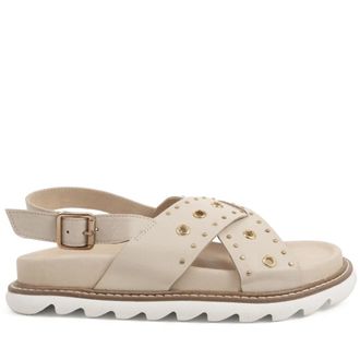 Sergio Moretti Femme, Chaussures, Beige, Taille: 39 EU Sandales Plates