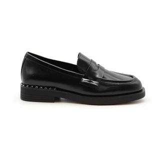 Ash Schwarzer Ledermokassin mit Nieten - - Shoes - Damen - Schwarzk - 38 EU