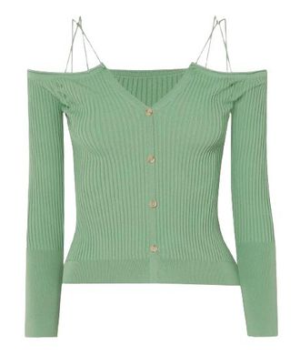 Jacquemus Sage Green Tordu Cold Shoulder Cardigan Size XS