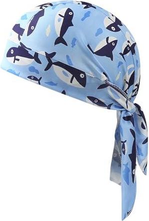 Generic Foulard de protection solaire, foulard déquitation avec tête de mort, accessoire de mode, imprimé poisson pour randonnée, cyclisme, bleu, Refer to des