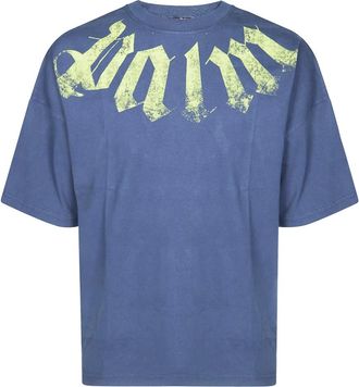 Palm Angels Homme, Tops, Bleu, Taille: S Big Neck Logo Loose Tee