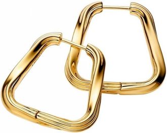 Pandora Pandora Essence Gro&szlig;e Verdrehtes Dreieck Creolen-Ohrringe aus 14 Karat Vergoldetem Sterling Silber, 263876C00