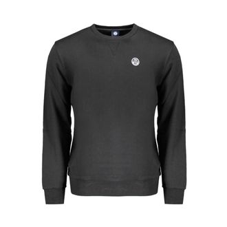 North Sails Schwarzer Baumwoll-Sweatshirt mit Applikationslogo - - Sweatshirts & Hoodies - Herren - Schwarzk - 2XL
