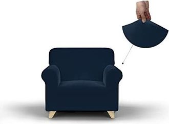 Italian Bed Linen Più bello Bielastische Couchüberzüge dunkel blau, Polyester, 1 Platz