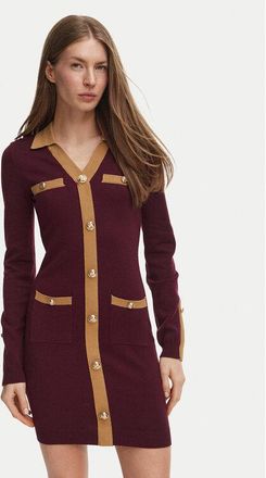 Fracomina Strickkleid FR26WD5013K50401 Dunkelrot Regular Fit