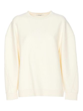Max Mara Rundhalspullover - Wei&szlig;