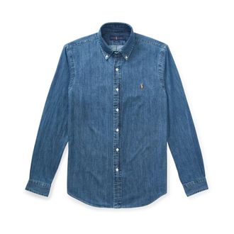 Polo Ralph Lauren Homme, Chemises, Bleu, Taille: 2XL Chemise en Denim Coupe Slim