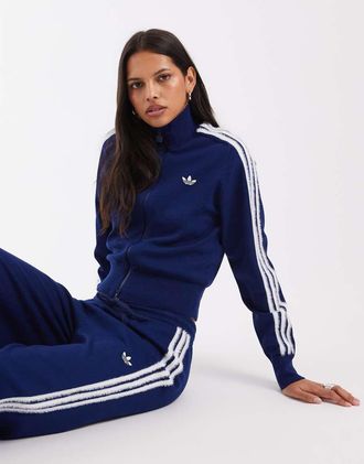 adidas Originals Firebird Strick-Tracktop in Marineblau