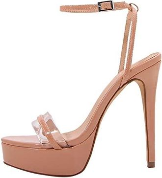 Generic Chaussures de bureau Mary Jane &agrave; talons hauts &agrave; bout rond en similicuir pour femme - Coupe large - Pour invit&eacute;s de mariage, remise de dipl&ocirc;me, &eacute;v&eacute;neme