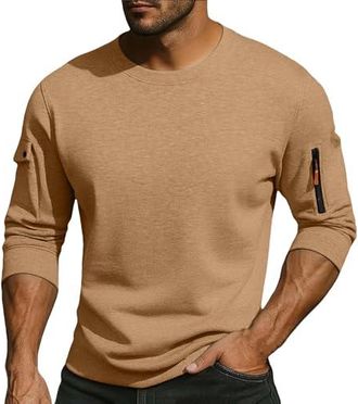 Generic Sweatshirts pour hommes, pulls à manches longues pour homme, sweat-shirt en polaire, léger, décontracté, col montant, sweat-shirt avec sweat-shirt dhi