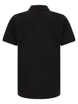 Moncler Mens Black Leather Polo Shirt