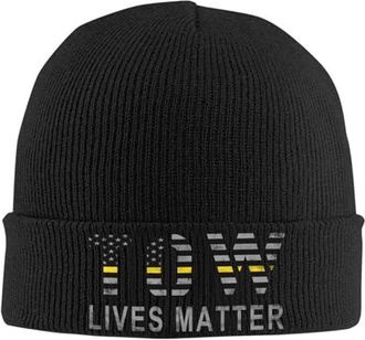 Generic Bonnet Thermo D&eacute;panneuse Tow Lives Thin Yellow Line Respirant Chapeau Tricot&eacute; Mode Bonnet pour Ext&eacute;rieur Shopping Cyclisme