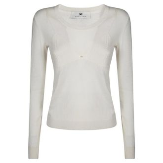 Elisabetta Franchi Femme, Pulls, Blanc, Taille: 42 FR Pull Tricot&eacute;