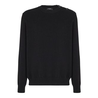 Balmain Homme, Pulls, Noir, Taille: XL Pull fin en &eacute;co-cacheire