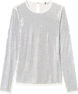 Twin-Set T-Shirt mit Kristallen - Wei&szlig;