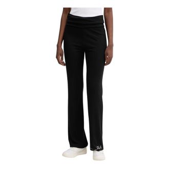 Karl Lagerfeld Gerippte ausgestellte Viskosehose - - Trousers - Damen - Schwarzk - L