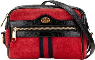Gucci Pre-owned Mini Suede Ophidia Crossbody - Femme - Pre-owned - Rouge - Taille: ONE Size