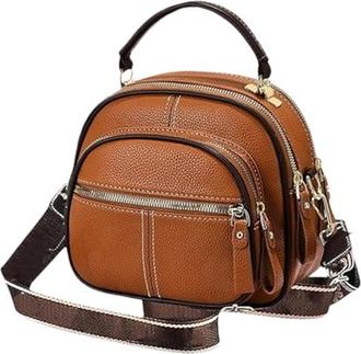 Generic Bousalutend Crossbody Bag, Classic Multifunctional Compartments Adjustable Wide Shoulder Strap Leather Crossbody Bag (A)