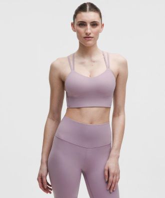 lululemon Soutien-gorge Like a Cloud long Maintien l&eacute;ger, bonnets B et C pour Femmes - Violet/Pastel - Taille 10