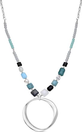 Luxenter Miyou Halskette aus mehrfarbigem Kristall, 18 Karat Gelbgold, Ajustable, Metall, Kristall