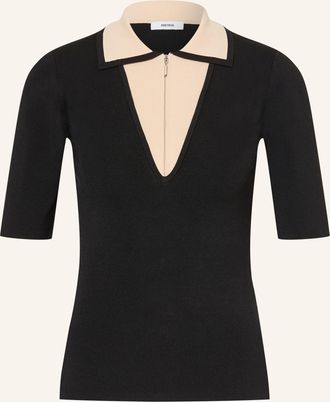 Reiss Reiss Strick-Poloshirt schwarz