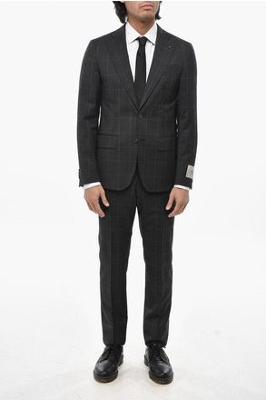 Corneliani CC COLLECTION Virgin Wool District Check 2-Button Suit with Gr&ouml;&szlig;e 50