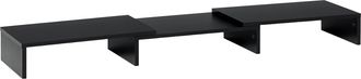 Vinsetto Monitorst&auml;nder L&auml;nge Winkel verstellbar doppelter Bildschirmst&auml;nder Monitorhalter Holzregal f&uuml;r Computerbildschirm Laptop 80-117 x 23,5 x 10 cm