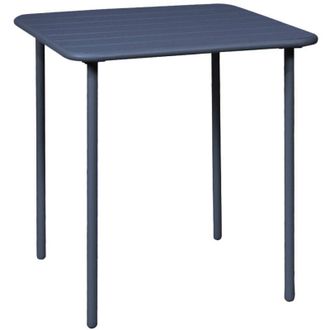 Sweeek Table de jardin m&eacute;tal 2 places. marine. Amelia. 70x70cm. traitement antirouille. lattes et bords arrondis