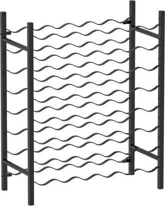 vidaXL Weinregal für 48 Flaschen Schwarz Metall - Vidaxl