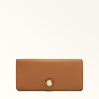 Furla Sfera Klassisches Portemonnaie Brandy Braun Weiches Kalbsleder Damen