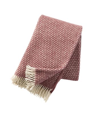 Klippan Braunrot-cremefarbene Wolldecke