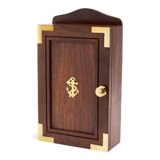 NKlaus Schl&uuml;sselkasten aus Holz und Messing Gold 29x17x7cm Schl&uuml;sselbox Schl&uuml;sselhalter 11713