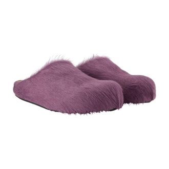 Marni Womens Fussbett Slipper Purple Calfskin