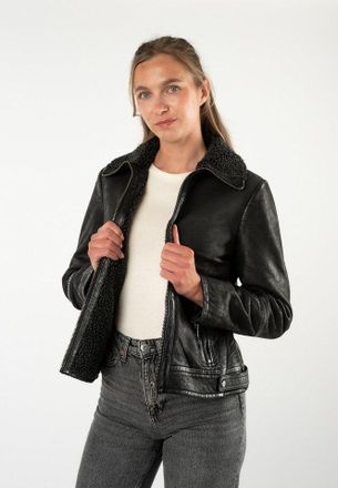 Mauritius Lederjacke MWIskra mit Teddyfell-Kragen