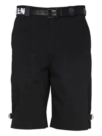 Alexander McQueen bermuda &agrave; taille ceintur&eacute;e - Noir