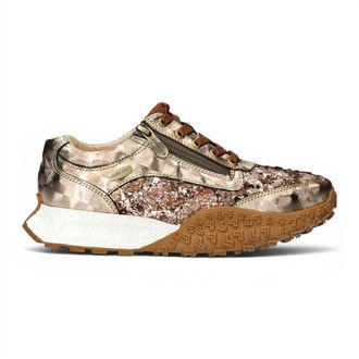 Laura Vita Laura Vita Damen-Floral-Goldleder-Sneakerschuhe - Evitao-03