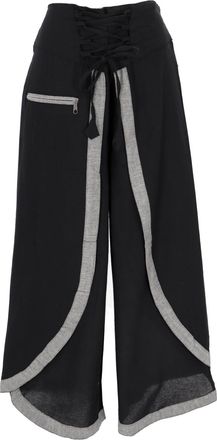 Guru Shop Palazzohose, Boho Hosenrock, Orienthose, Sommerhose - Schwarz, Damen, Baumwolle, Size:S