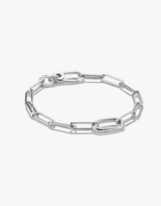 Thomas Sabo Connect - Bracelet charm &agrave; maille trombone en argent - Argent&eacute;