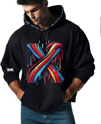rmk Hoodie Herren Kapuzenpullover Pullover mit Kapuze Basic Longsleeve X