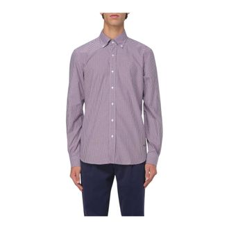 Fay Homme, Chemises, Violet, Taille: M Pull à Manches Longues à Carreaux