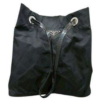 Prada Sac cabas noir Pre-owned en nylon avec logo triangle - Femme - Pre-owned - Noir - Taille: ONE Size