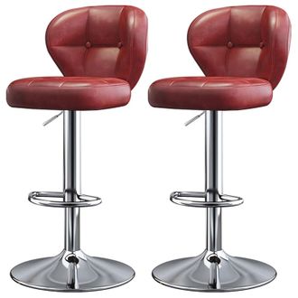 Generic Moderne Barhocker, 2Er-Set, Drehbar, mit R&uuml;ckenlehne, Metallgestell, Gepolstert, f&uuml;r K&uuml;cheninseln, 62-82 cm