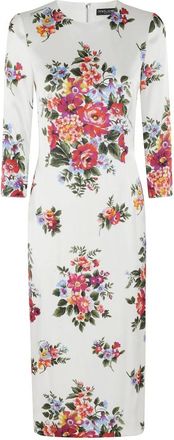 Dolce & Gabbana Femme, Robes, Multicolore, Taille: 36 FR Robe Midi Florale