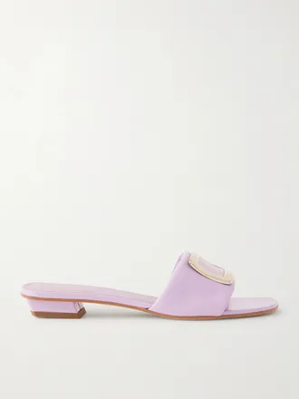 Roger Vivier Sandales En Cuir Rembourr&eacute; &Agrave; Boucles 20 - Violet
