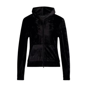 Balenciaga Samt-Zip-Up-Hoodie mit Strass - - Sweatshirts & Hoodies - Damen - Schwarzk - XS