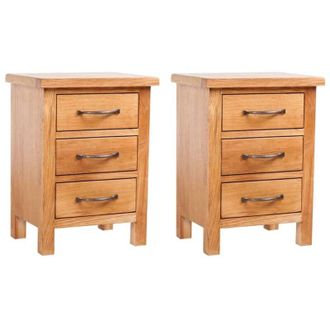 vidaXL vidaXL Tables de chevet 2 pcs 40x30x54 cm Bois de ch&ecirc;ne massif