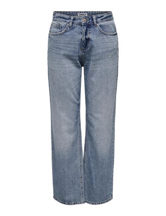 Only Female Straight-Fit Jeans ONLELLA Mittlere Taille Gerade geschnitten Jeans